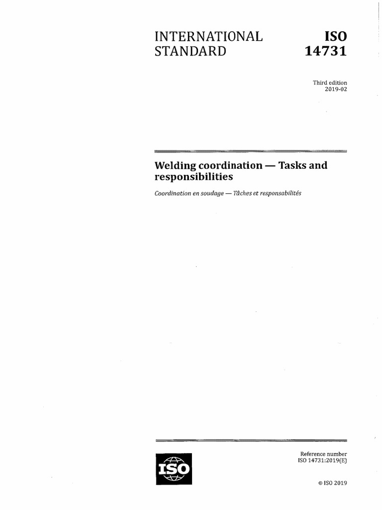 Iso 14731 2019 | PDF | International Organization For Standardization | Welding