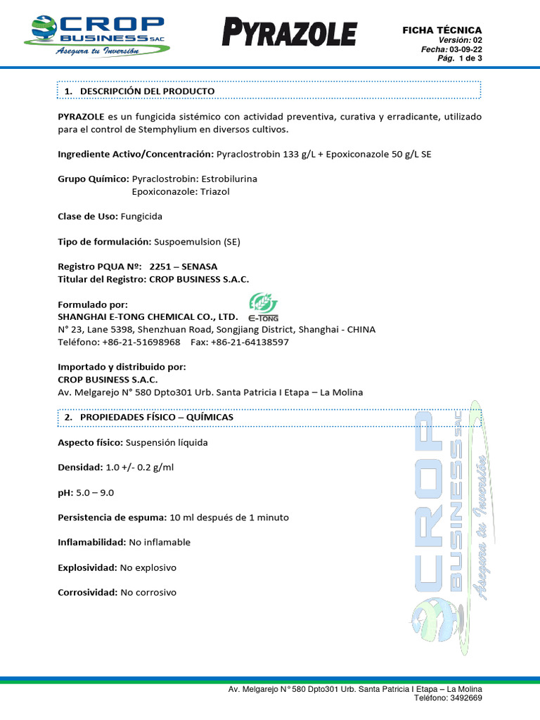 FT Pyrazole | PDF | Especialidades Medicas | Toxicología