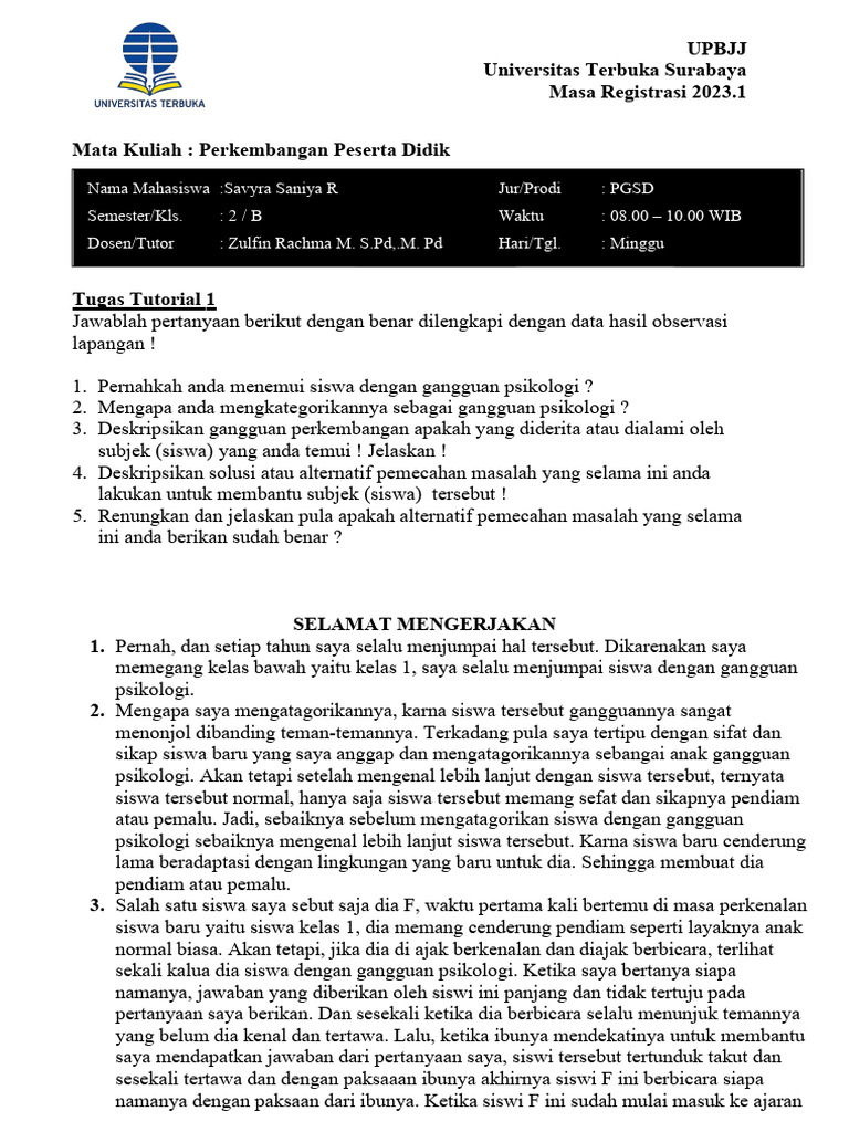 Tugas Tutorial 1 PPD_2023 | PDF