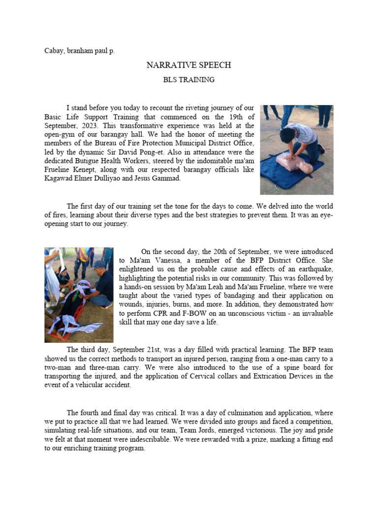 Narrative Speech | PDF | Safety