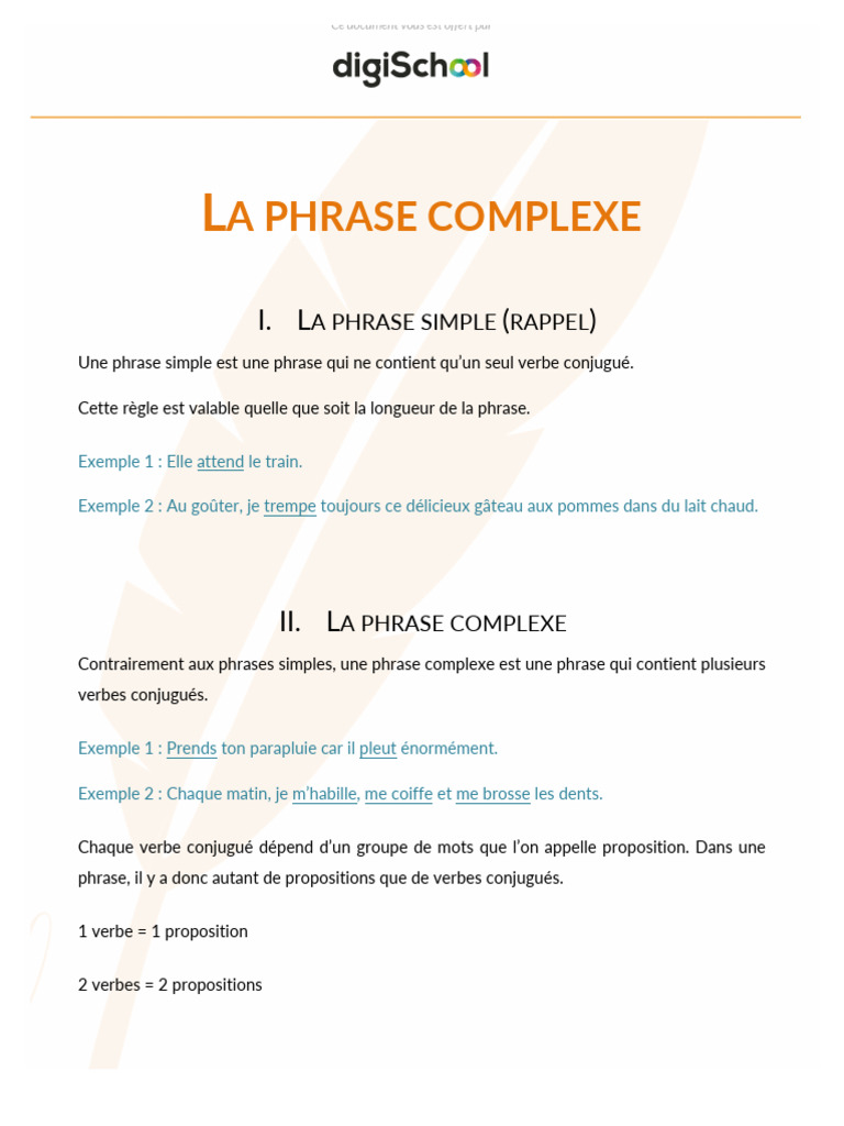Comprendre la Phrase Complexe en Grammaire | PDF | Clause | Phrase