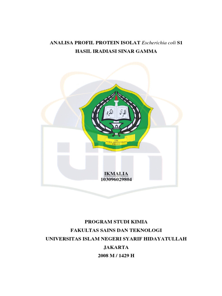Profil Protein E. coli S1 Pascairadiasi | PDF