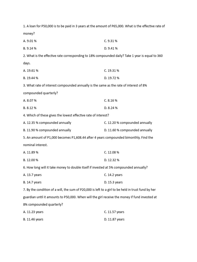 Effective Interest Rate Calculations | PDF | Interest | Interest Rates