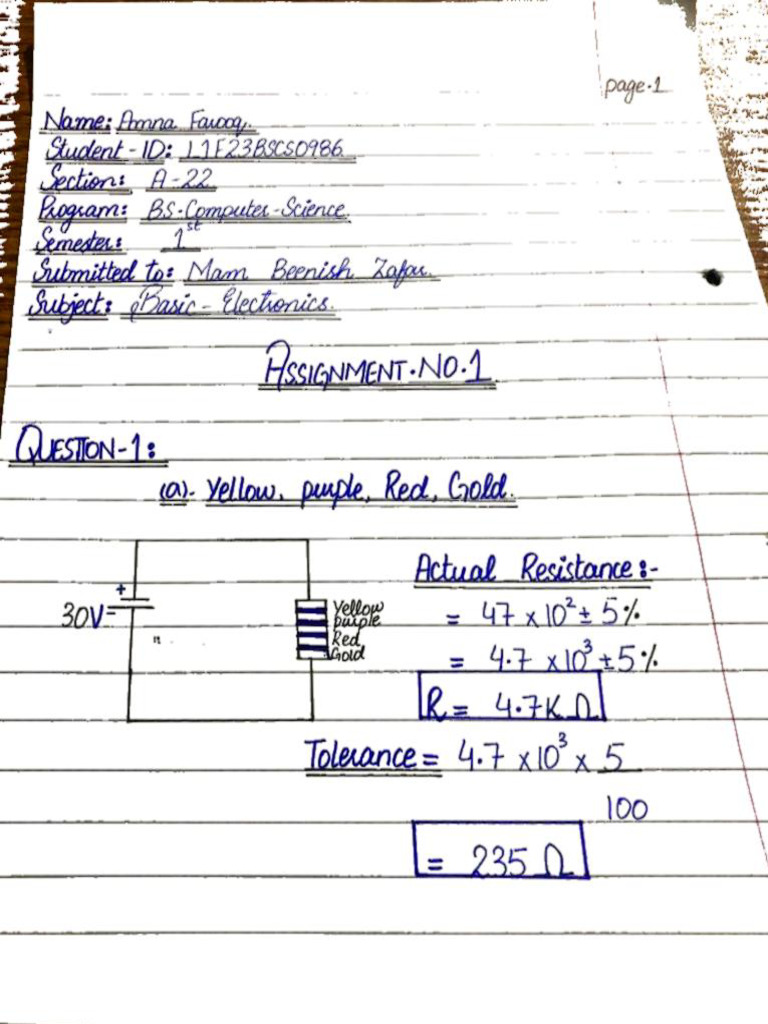 Basic Electronics Assignment | PDF
