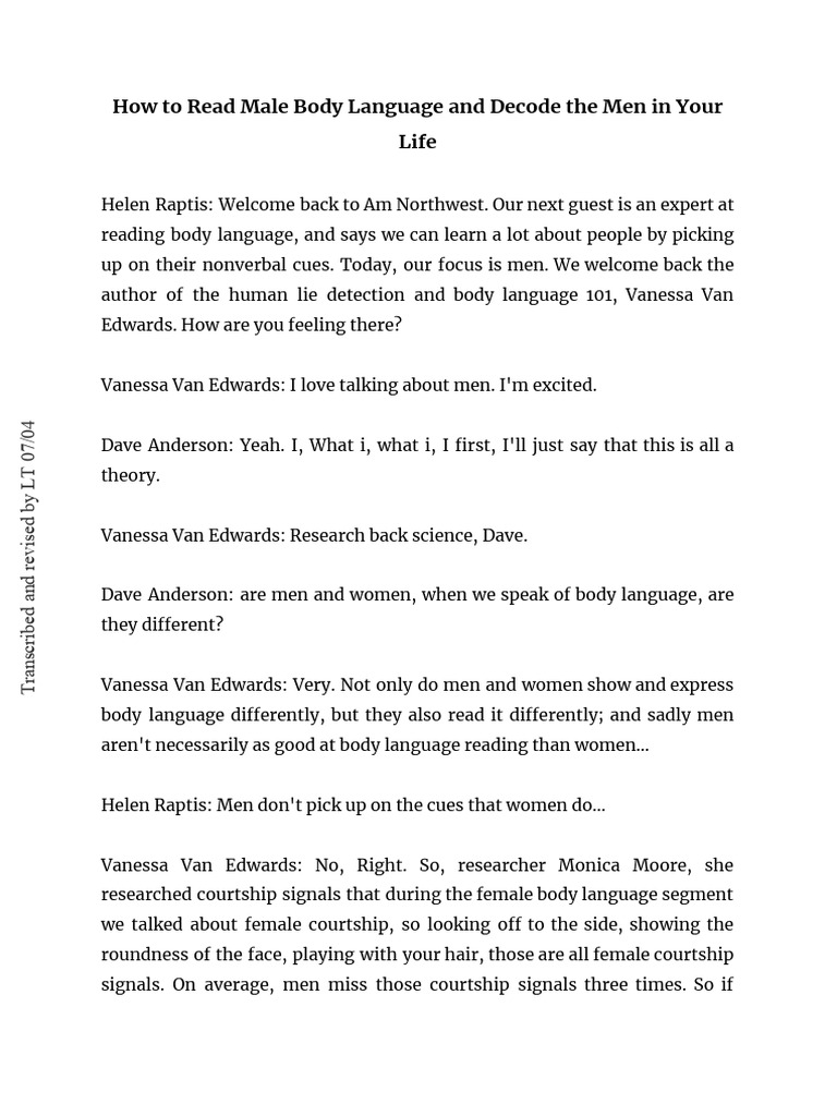 How To Read Male Body Language and Decode The Men in Your Life ...