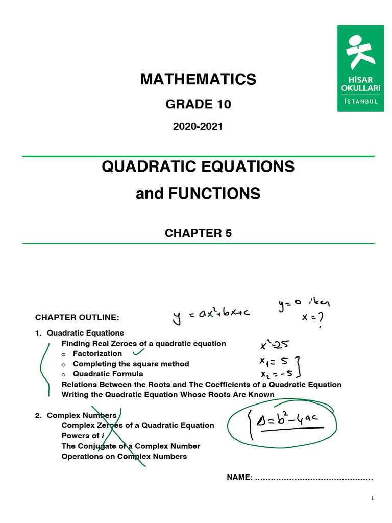 Quadratic Equations | PDF | Quadratic Equation | Equations