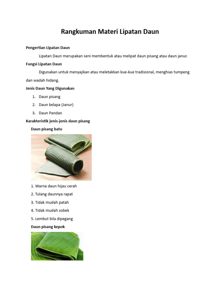 Rangkuman Materi Lipatan Daun | PDF | Griya & Taman