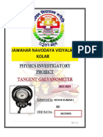 Physics Investigatory Project On Tangent Galvanometer | PDF | Electrical Engineering | Magnetism