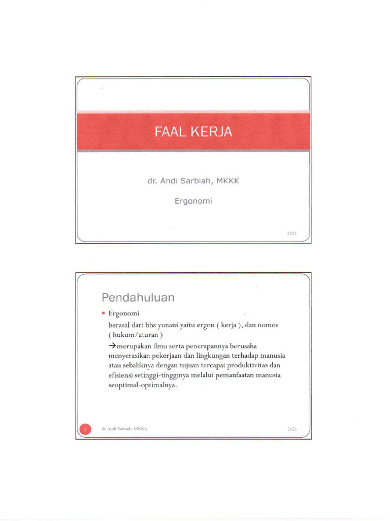 Faal Kerja | PDF