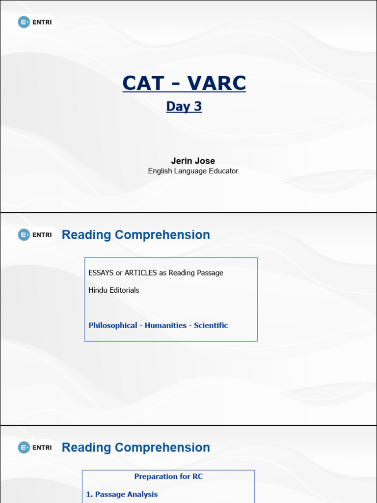 CAT VARC Day 3 - RC | PDF