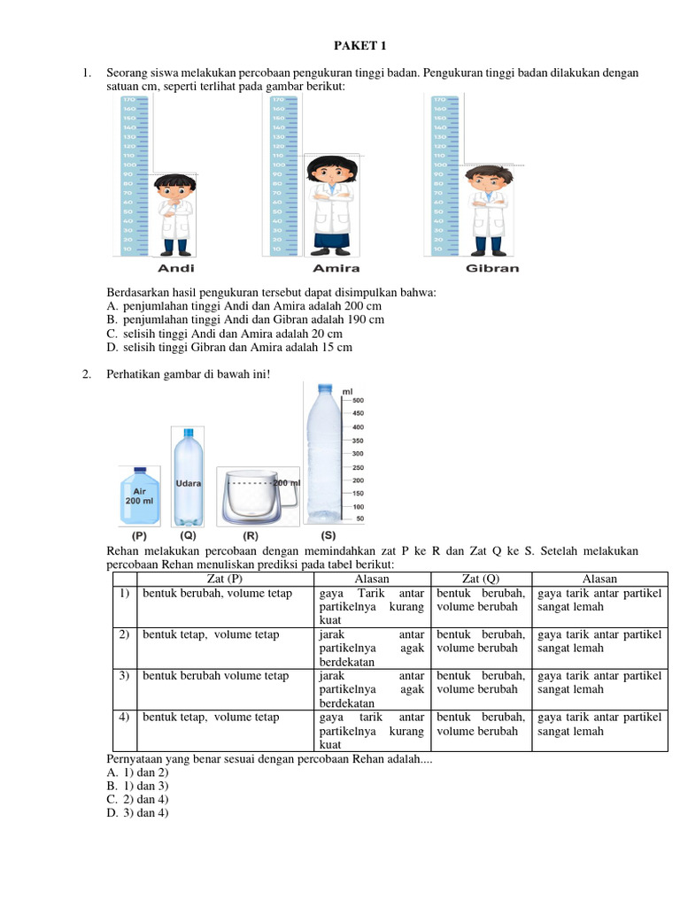 Literasi Sains Ipa Paket 1 - To Aspd | PDF