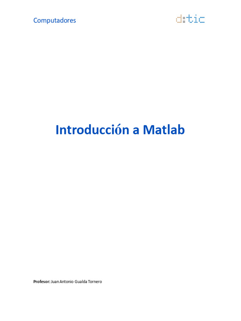 Introducción A Matlab | Descargar gratis PDF | Matriz (Matemáticas ...
