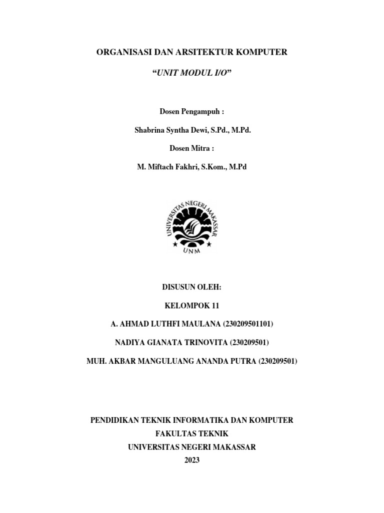 Makalah Unit Modul Input Output KLPK 11 | PDF