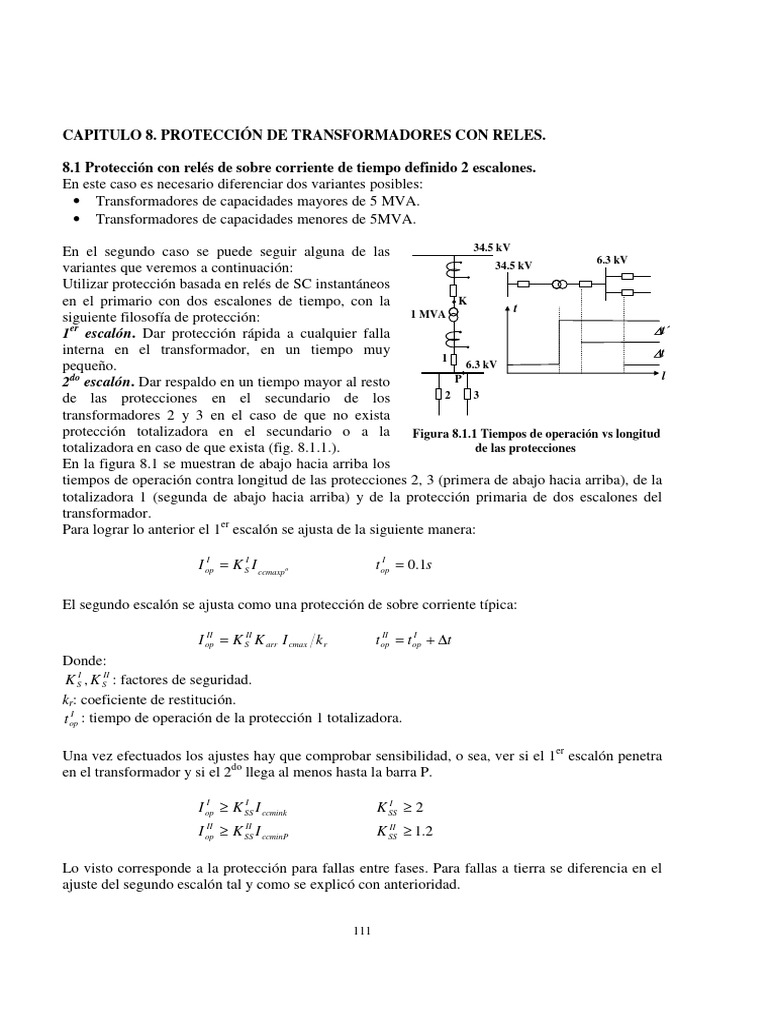 Proteccion De Transformadores Con Reles Pdf Transformador Relé