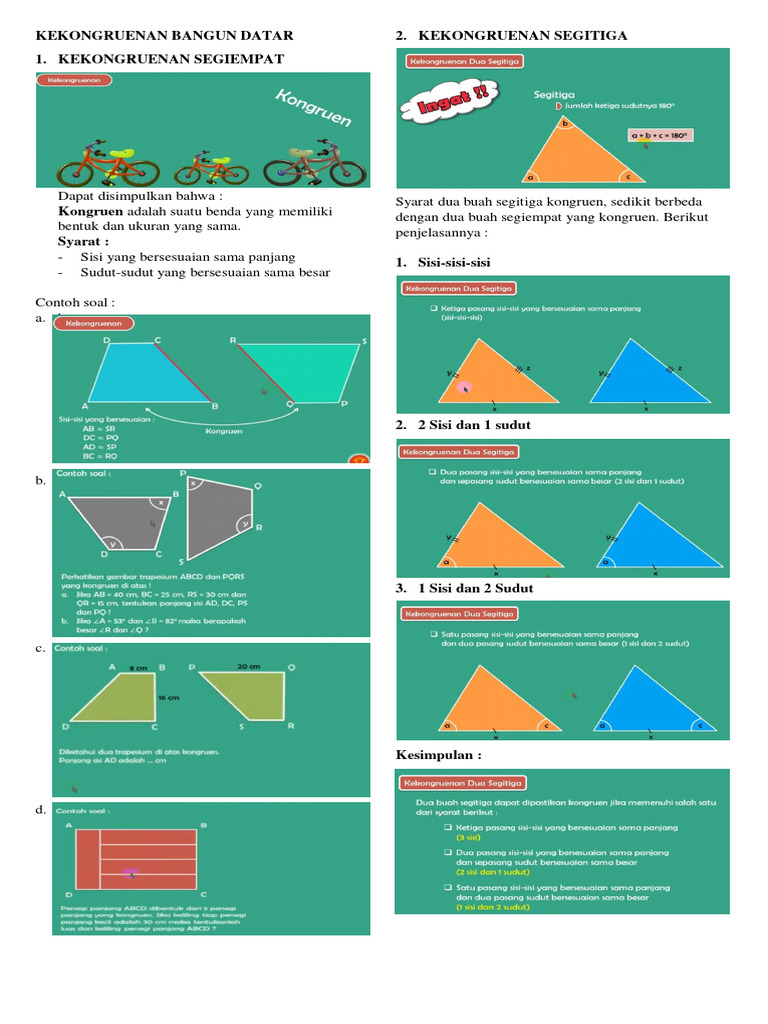 Kekongruenan Segiempat Dan Segitiga | PDF