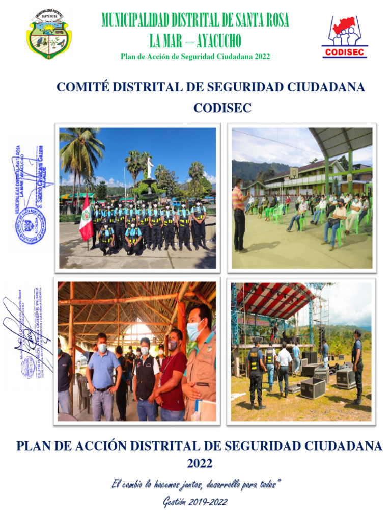Plan de Accion de Seguridad Ciudadana 2022 Codisec Santa Rosa | PDF | Violencia doméstica ...