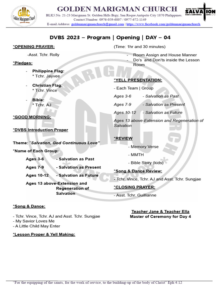 Day 04 DVBS | PDF | Theology | Religious Belief And Doctrine