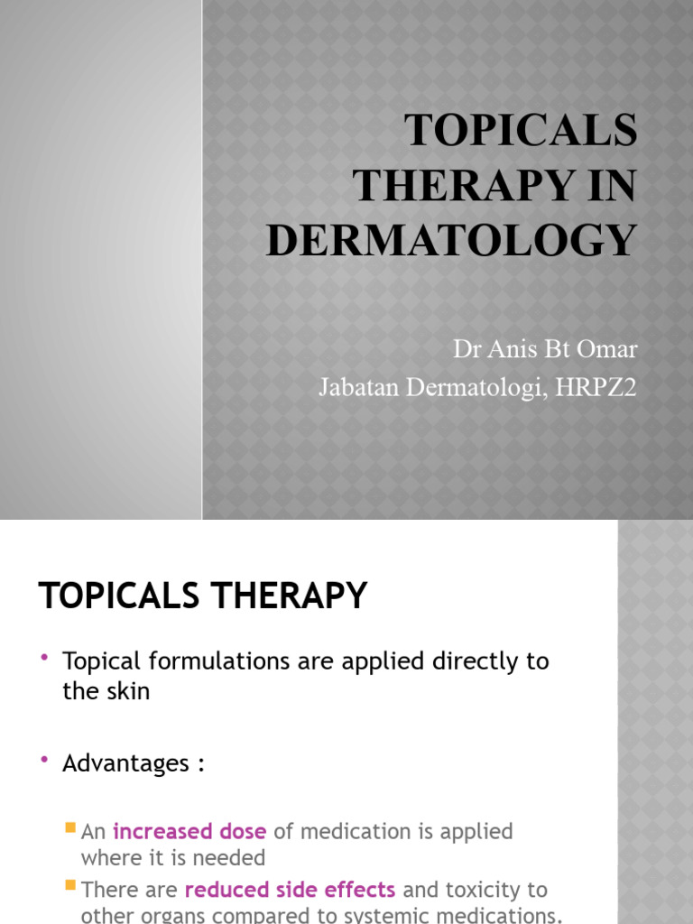 L3 Topicals Therapy in Dermatology | PDF | Topical Medication | Medical ...