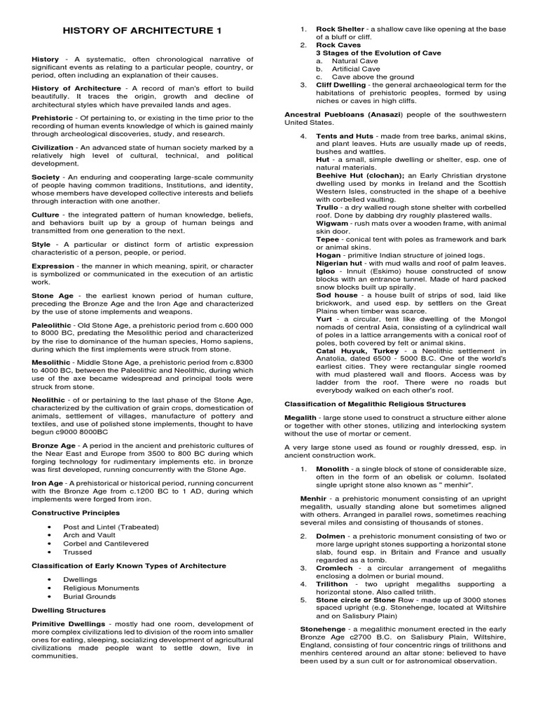 History of Architecture Reviewer | PDF | Babylon | Column