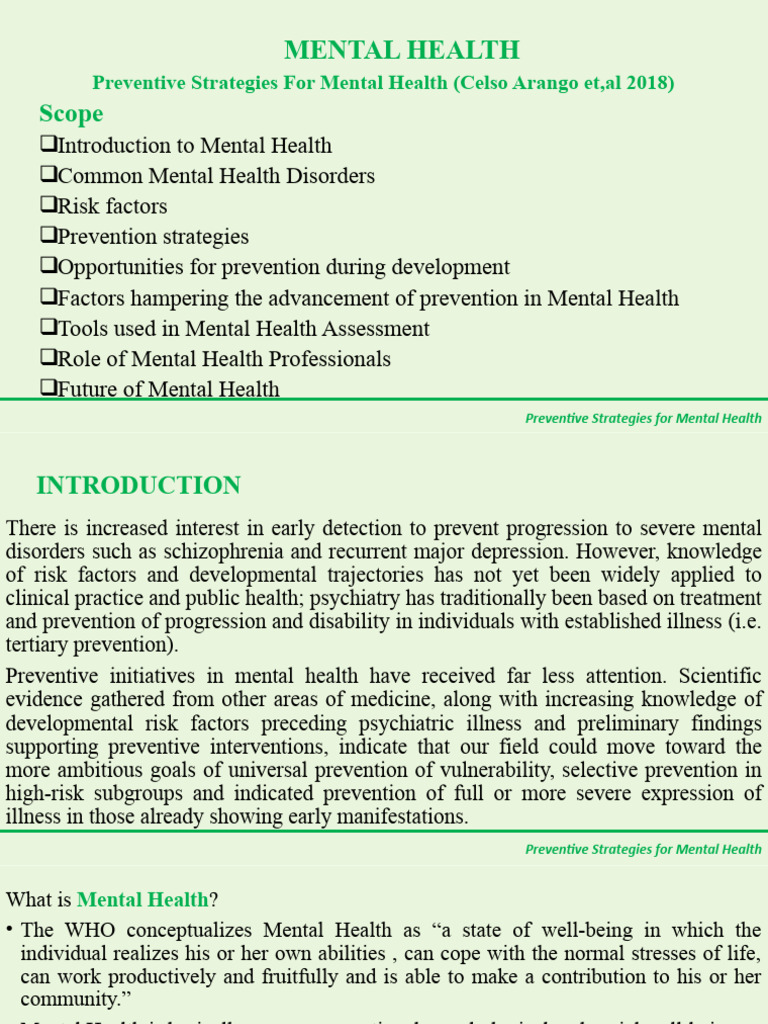 Preventing Mental Illness: Strategies and Stigma | PDF | Mental ...