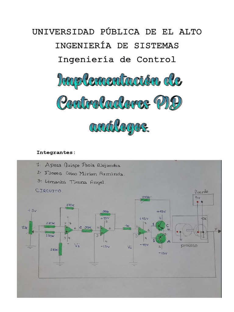 Control Pid | PDF | Electrónica | Corriente eléctrica