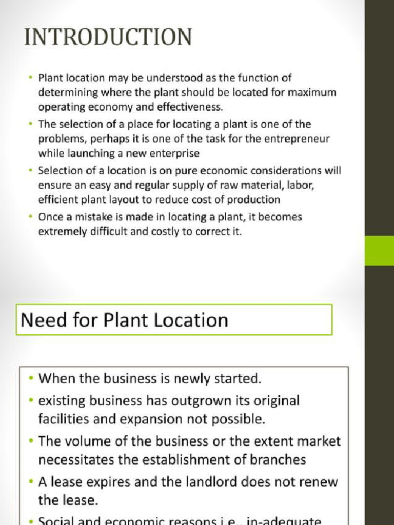 Plant Location & Plant Layout | PDF