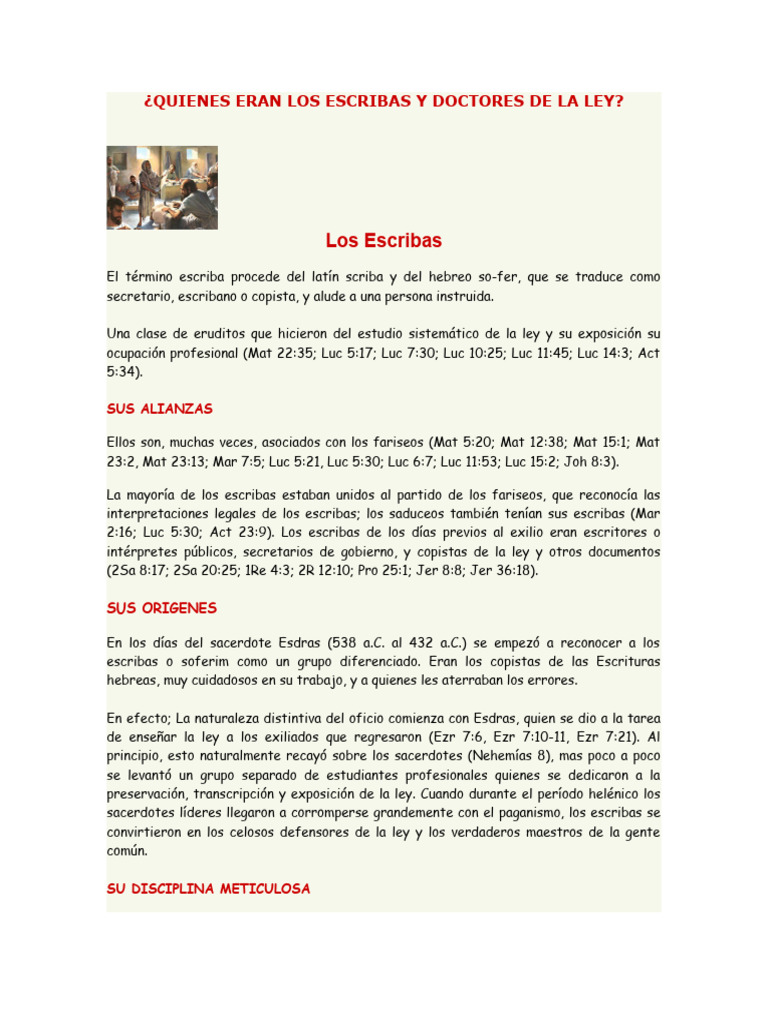Quienes Eran Los Escribas y Doctores de La Ley | PDF