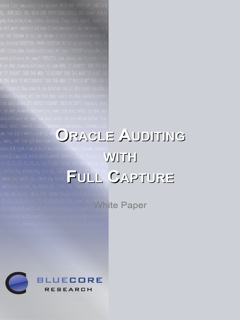 Oracle Fullcapture Whitepaper | PDF | Sql | Pl/Sql