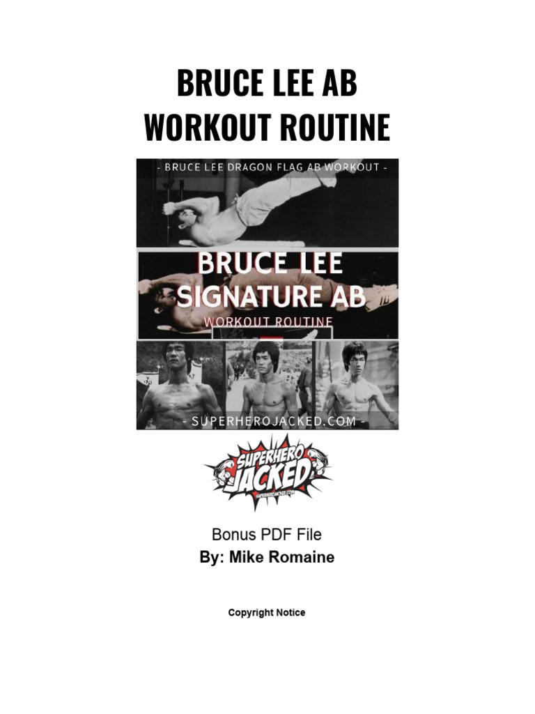 Bruce Lee Ab Workout PDF | PDF | Career & Growth | Self-Improvement