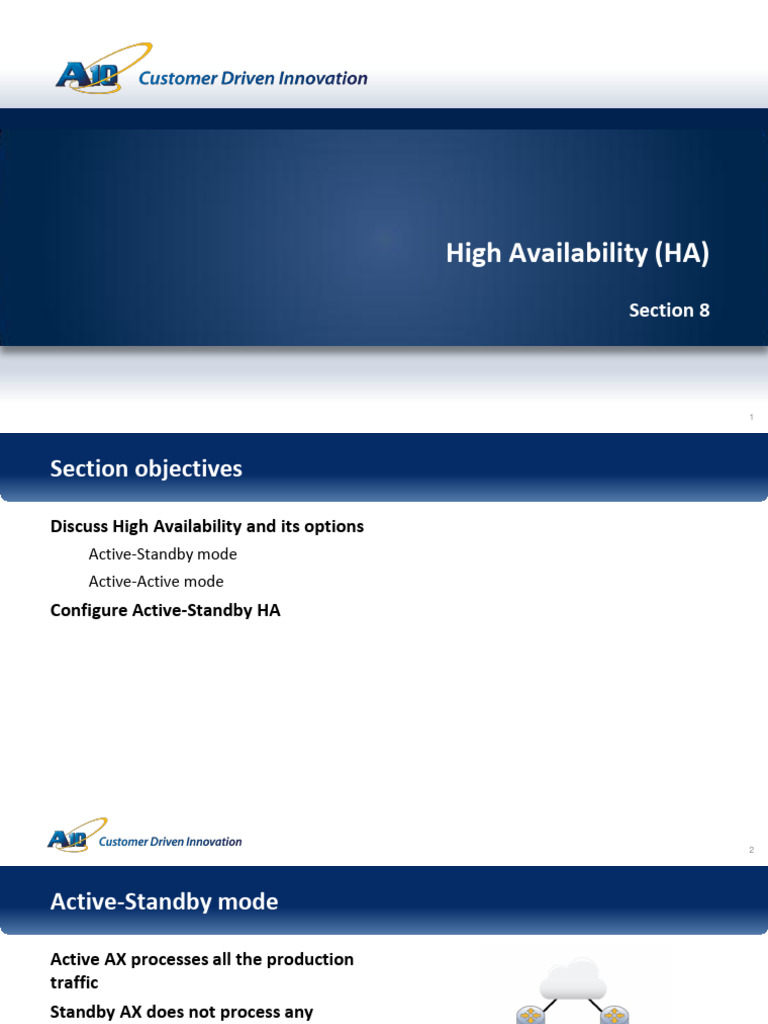 A10 Training 08 High - Availability | PDF | Ip Address | File Transfer Protocol