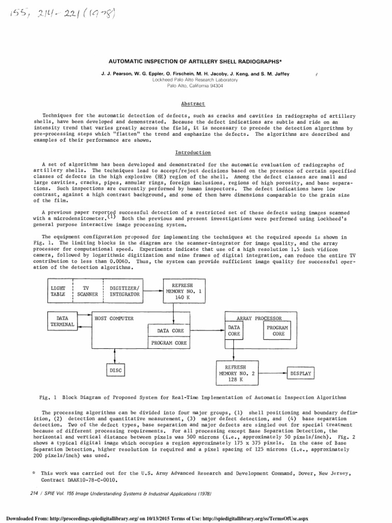 Automatic Inspection of Artillery Shell Radiographs | PDF | Image ...