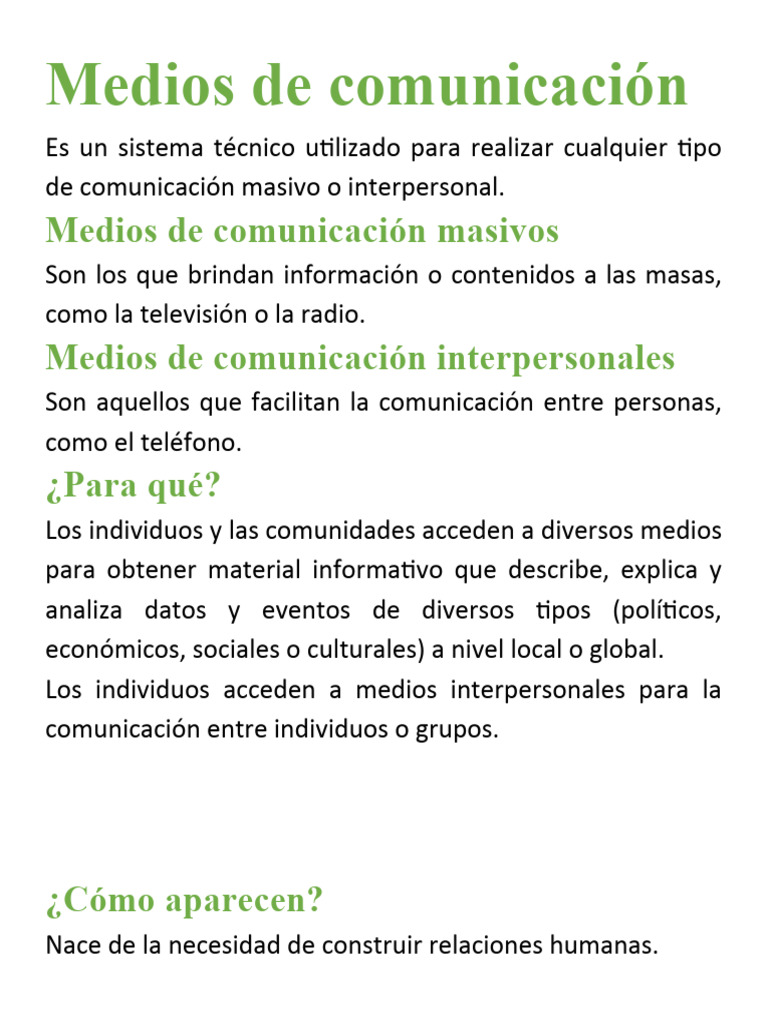 Importancia de los Medios de Comunicación | PDF | Medios de ...