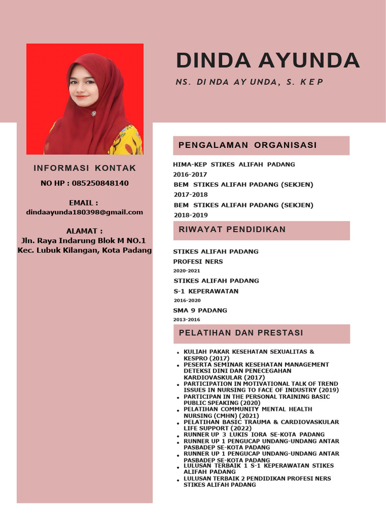 CV DINDA - Dinda Ayunda | PDF