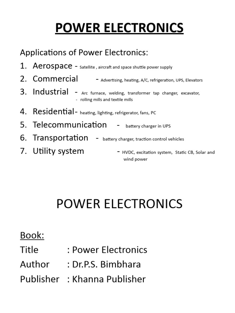 1 Power Electronics - Introduction | PDF | Power Electronics | P–N Junction