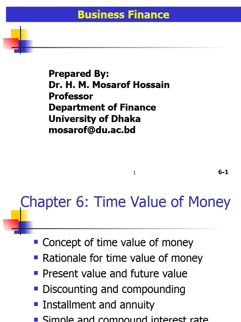Chapter 6 Time Value of Money | PDF | Present Value | Time Value Of Money