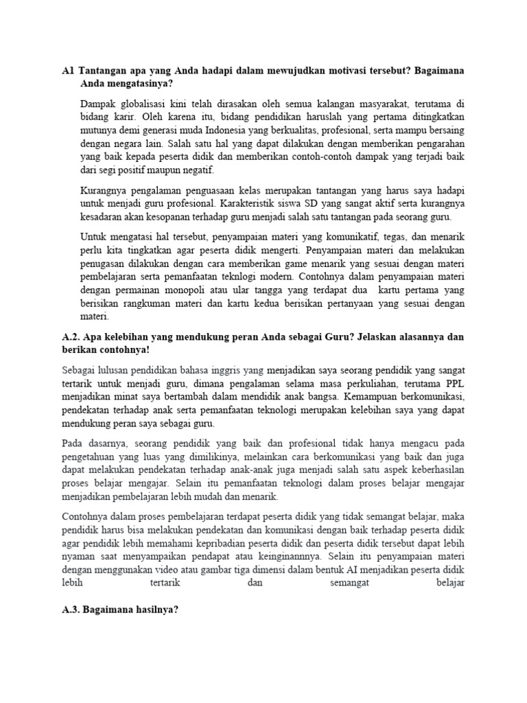 Essay PPG PGSD | PDF