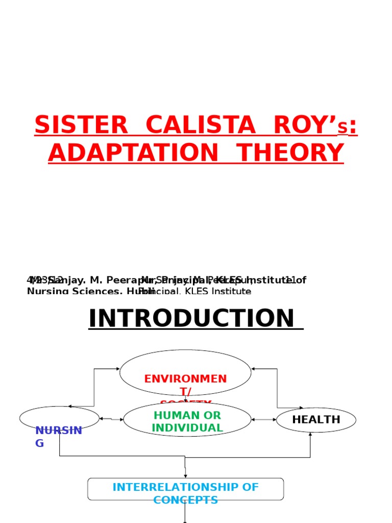 Sister Callista Roy's Adaptation Theory | PDF | Self | Nursing