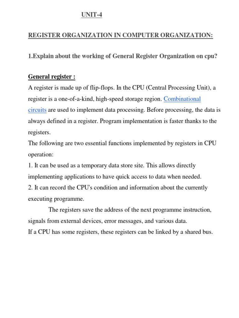 Unit-4 Coa | PDF | Central Processing Unit | Bit Unit-4 Coa | PDF | Central Processing Unit | Bit