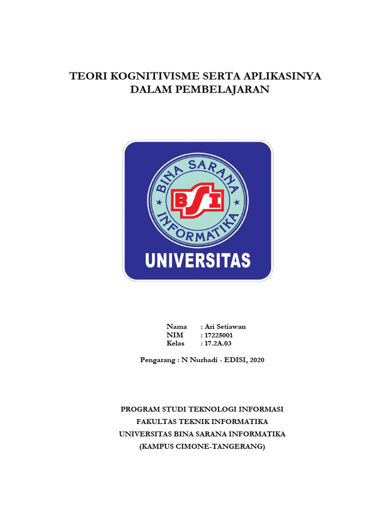 Teori Kognitivisme dalam Pembelajaran | PDF | Learning Theory ...