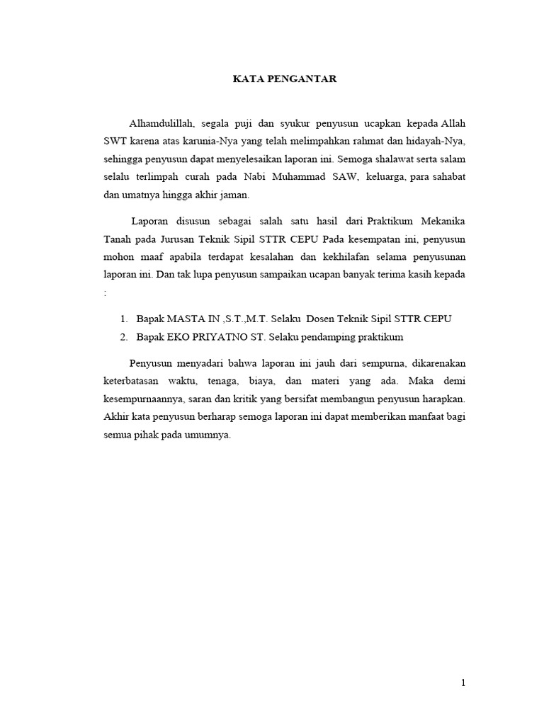 Laporan Mekanika Tanah STTR Cepu. Rev1 | PDF