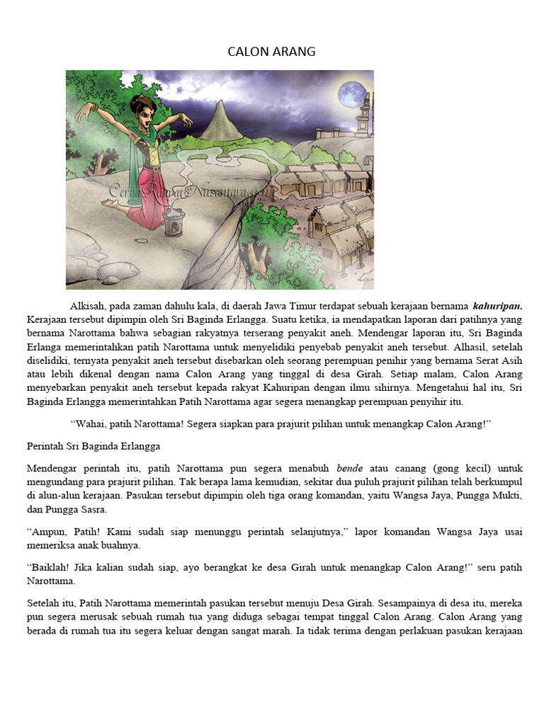 Calon Arang | PDF | Agama & Spiritualitas | Fiksi Misteri, Thriller, & Kejahatan
