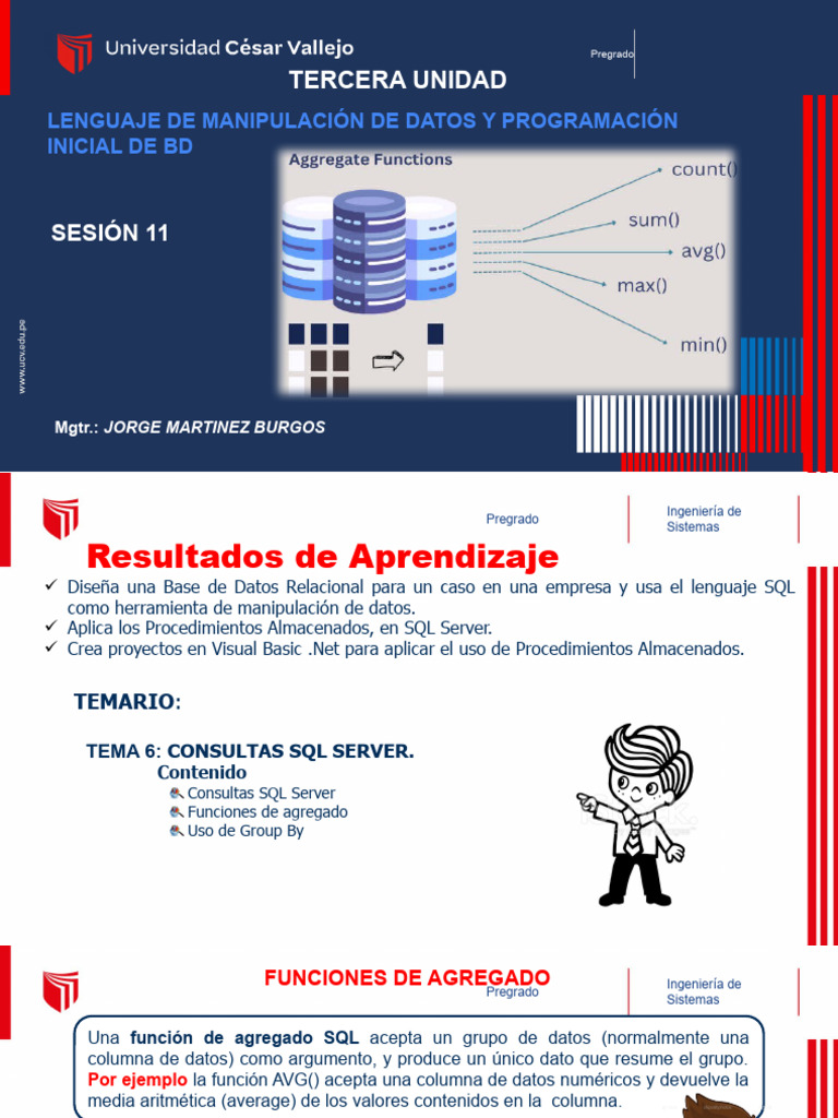 Sesión 11 | PDF | SQL | Servidor SQL de Microsoft