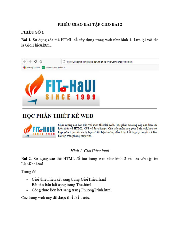 Phiếu Giao Bài Tập Cho Bài 2 | PDF