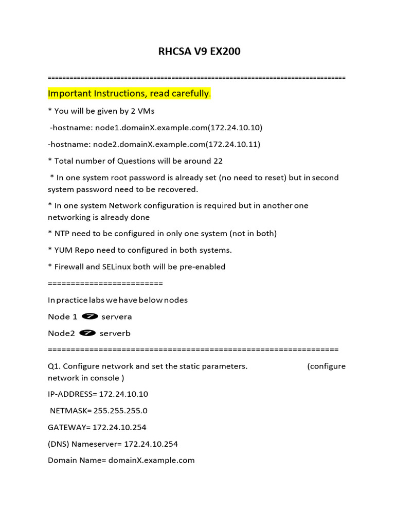 RHCSA V9 EX200 Dump | PDF | World Wide Web | Internet & Web
