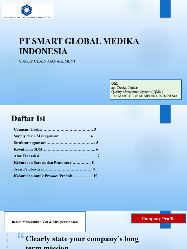 Manajemen Rantai Pasokan PT Smart Global Medika | PDF