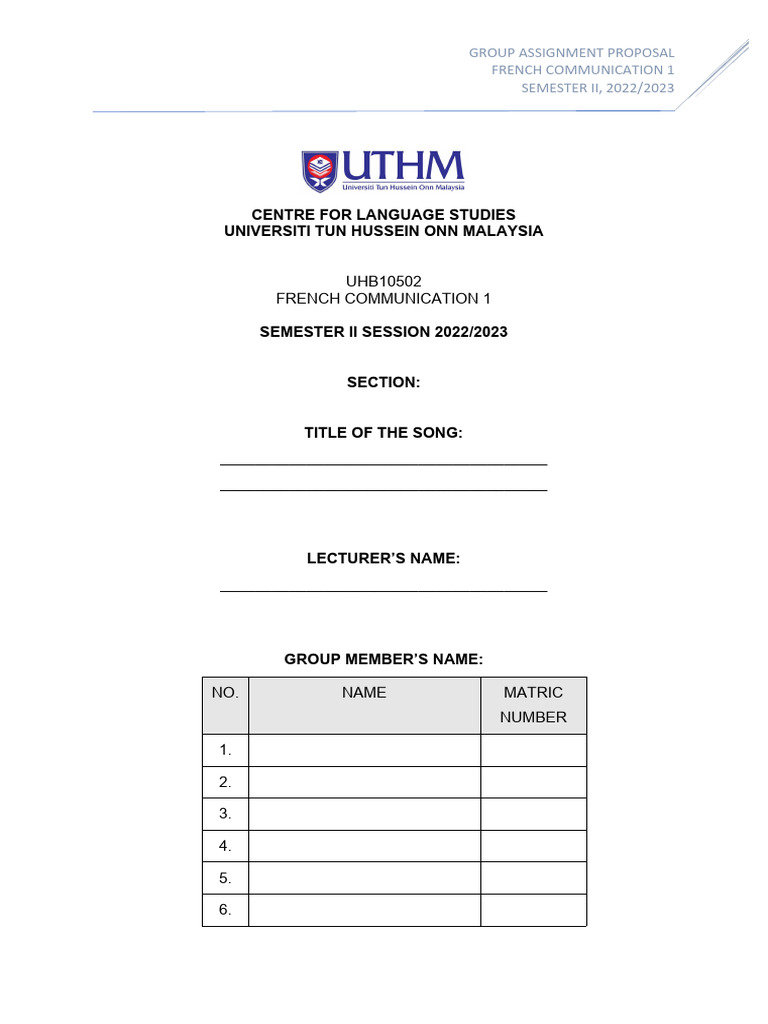 Formatproposal Groupassignment Sem2!22!23 | PDF | Psychology | Linguistics