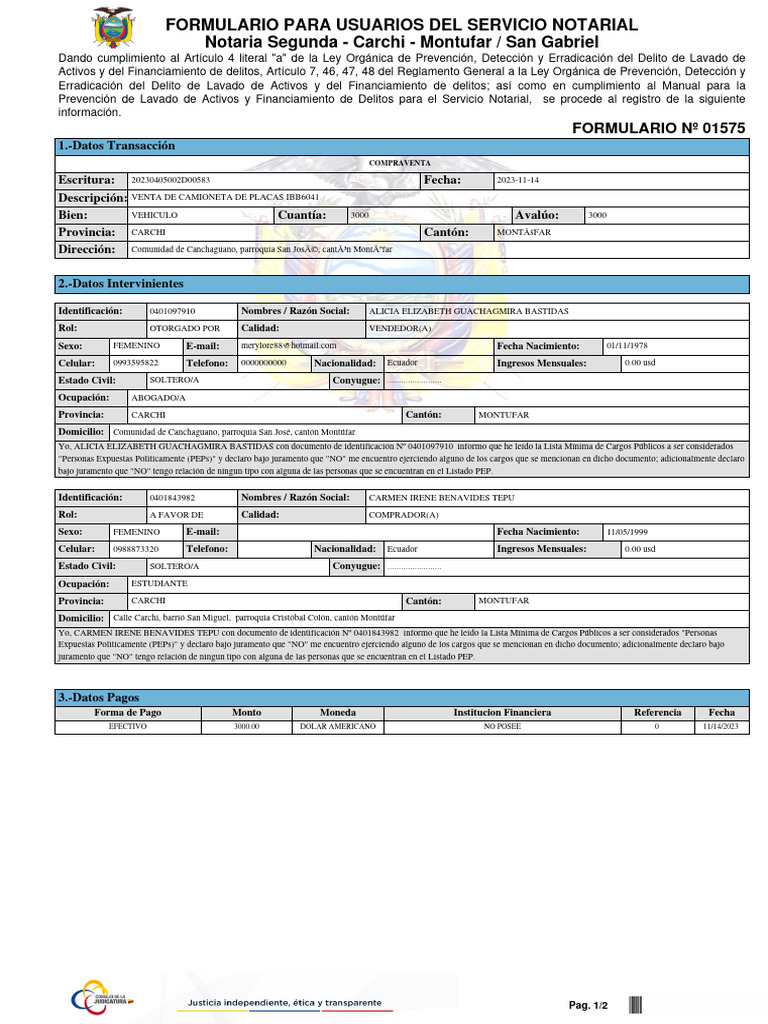 Formulario - UAFE | Descargar gratis PDF | Justicia | Crimen y violencia