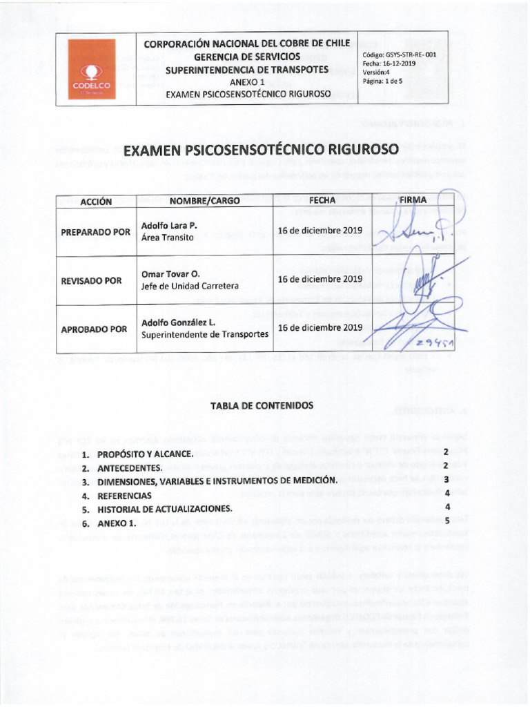 Anexo 01 Examen Psicosensotécnico Riguroso Versión 4 16-12-2019 | PDF