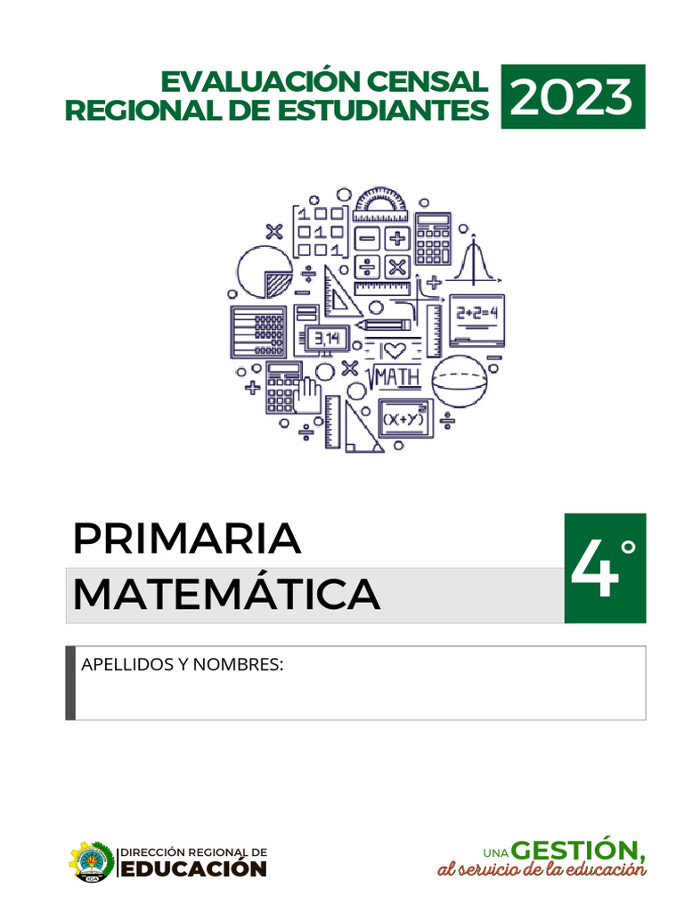 4TO GRADO MAT PRIM | PDF