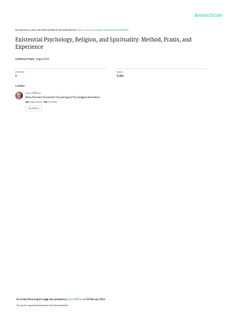 Hoffman | PDF | Existentialism | Thought